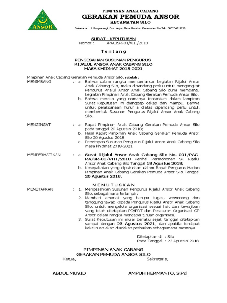 SK Rijalul Ansor | PDF