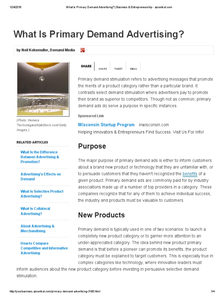 Primary Vs Secondary Demand | PDF | Advertising | Brand