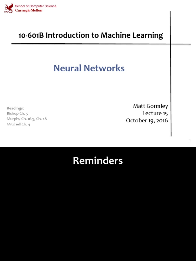 Lecture15 Neural Nets | PDF | Artificial Neural Network | Deep Learning