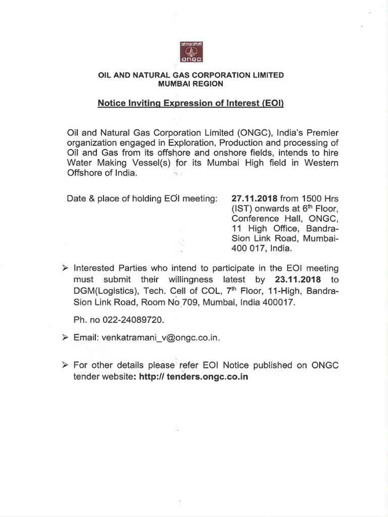 1.0 Notice Inviting Expression of Interest | PDF