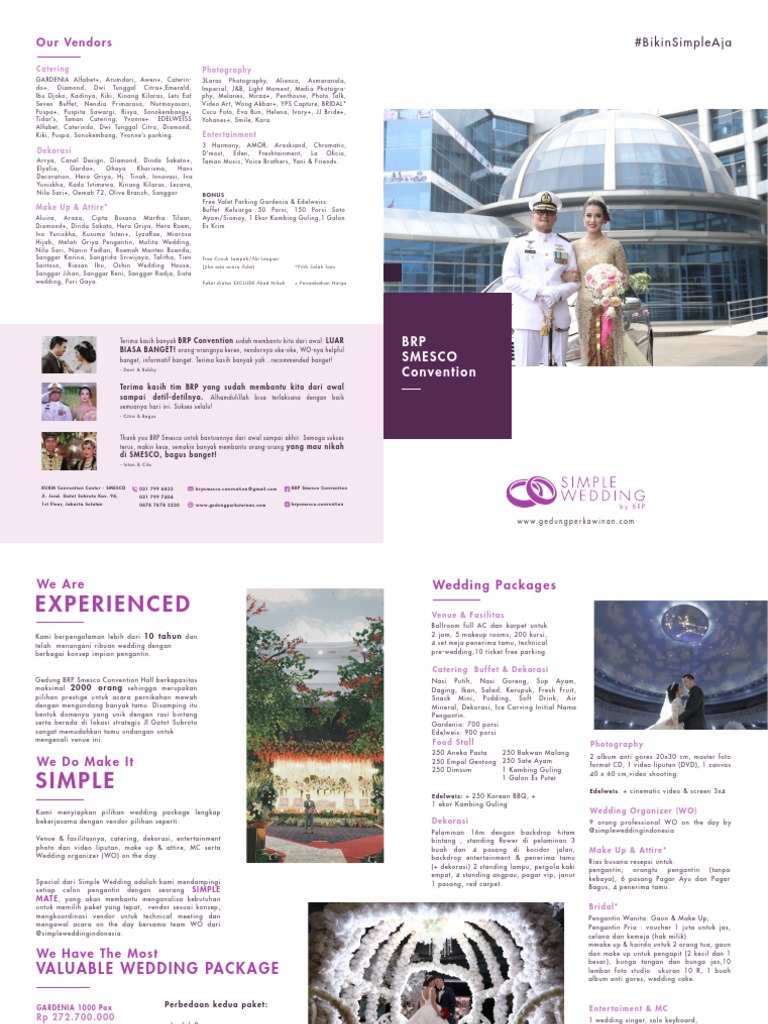 SMESCO Convention Wedding Packages | PDF | Nature