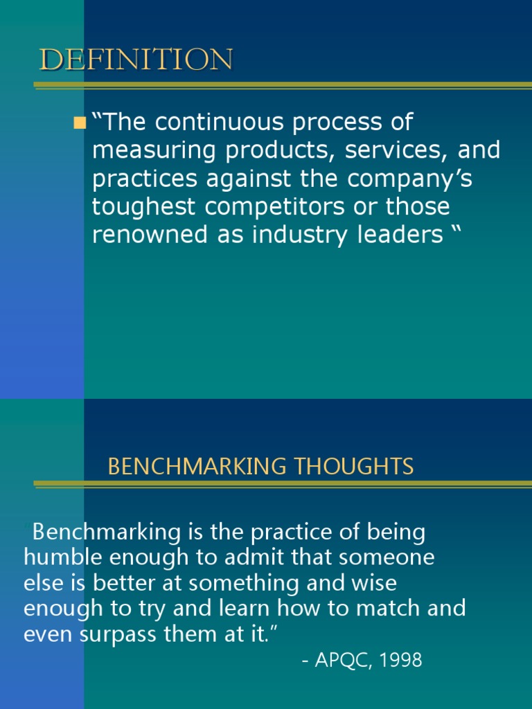 152916 | PDF | Benchmarking | Strategic Management