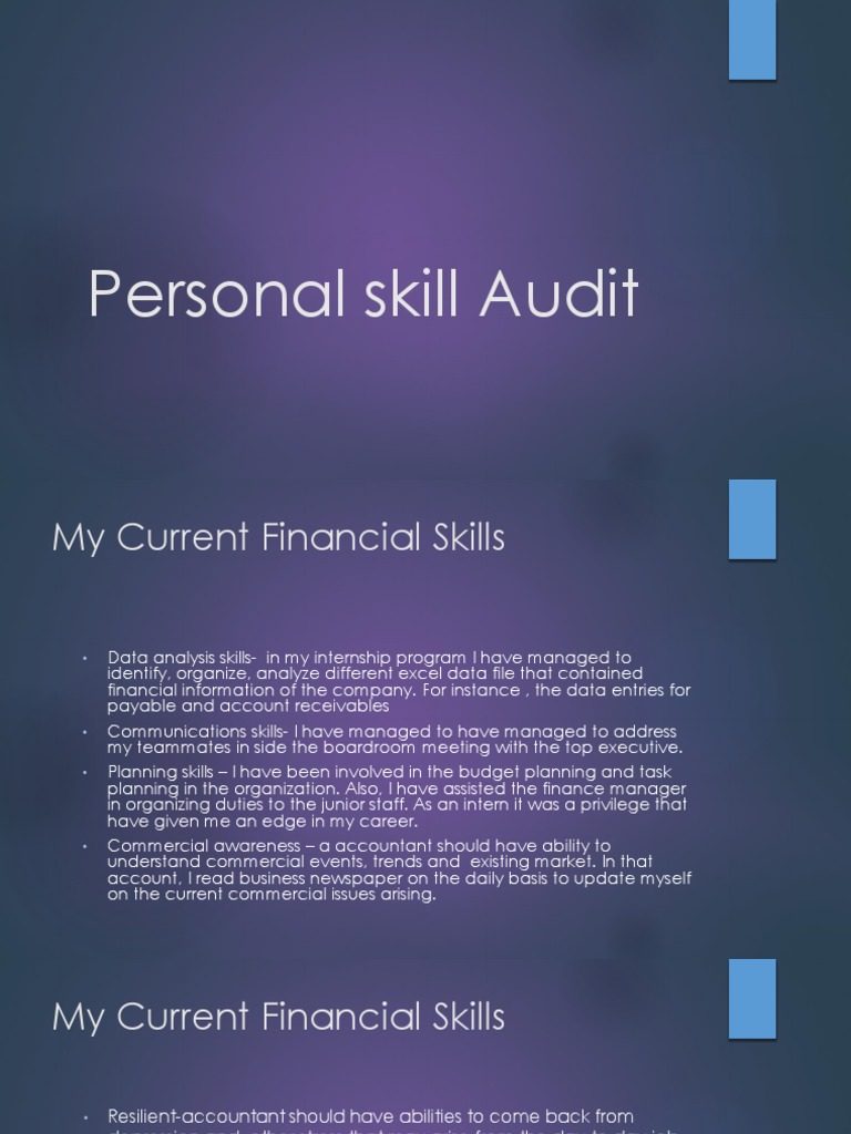 Personal Skill Audit | PDF | International Financial Reporting ...