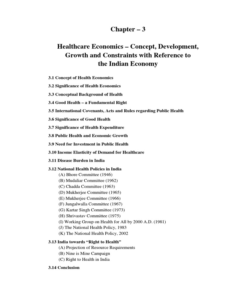 Chapter - 3 Healthcare Economics - Concept, Development, Growth and ...