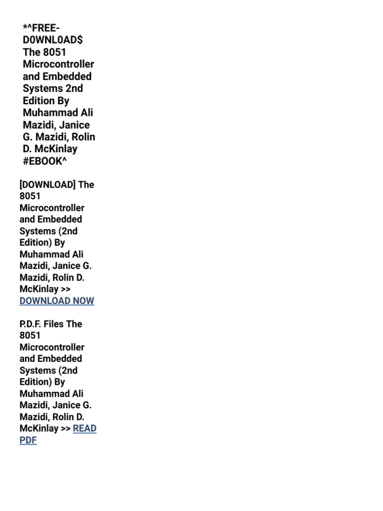 Free-D0Wnl0Ad$ The 8051 Microcontroller and Embedded Systems 2Nd ...