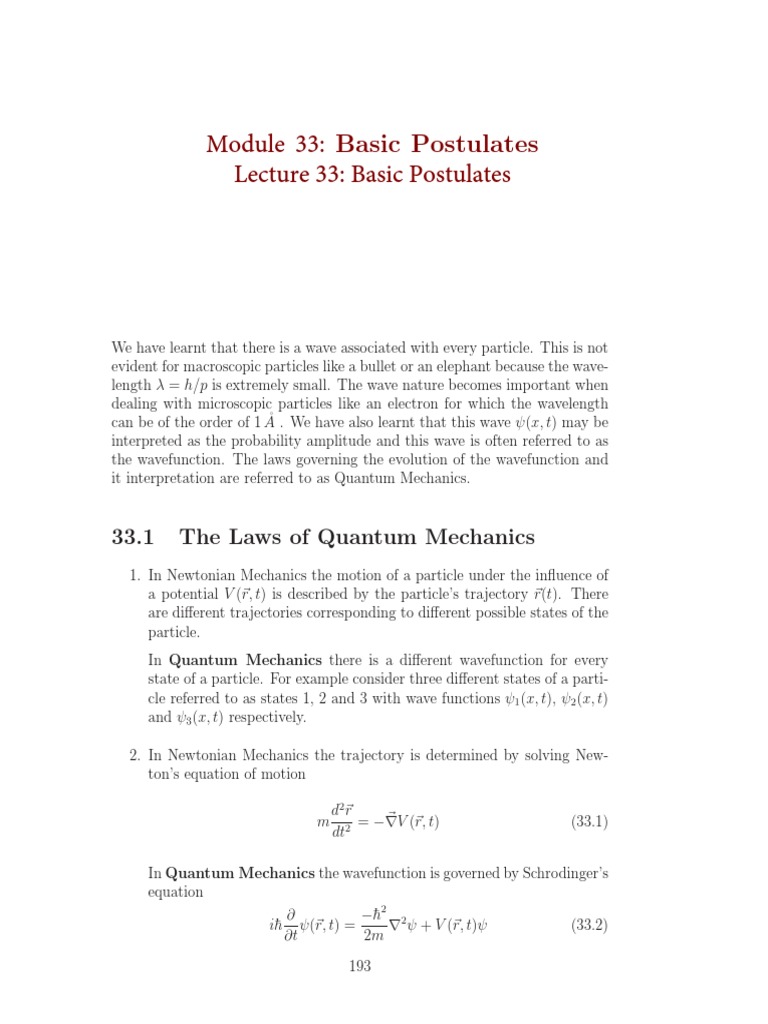 Lec 33 PDF | PDF | Wave Function | Waves