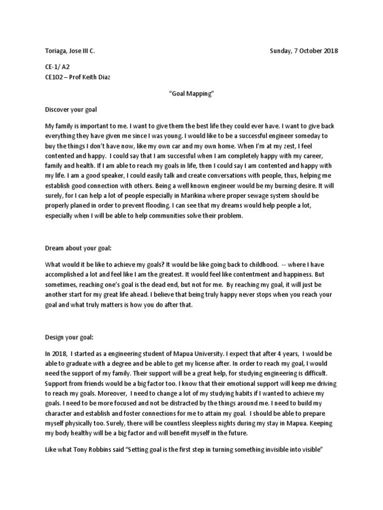 Goal Mapping | PDF | Goal | Psychological Concepts