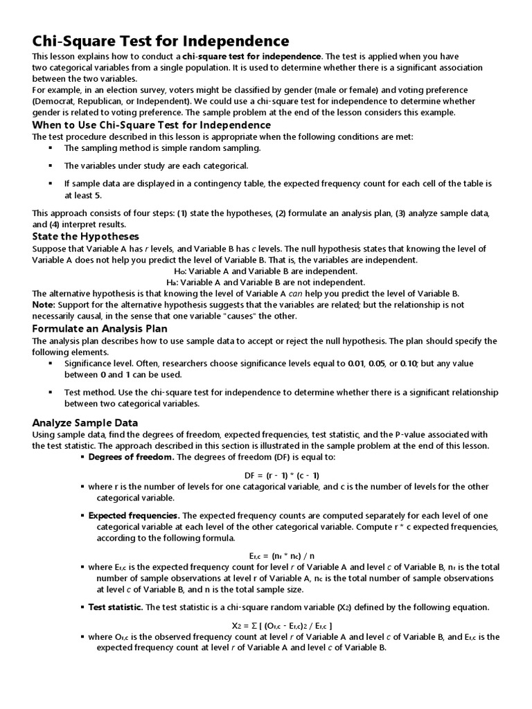 Chi Square Test | PDF | P Value | Statistical Hypothesis Testing