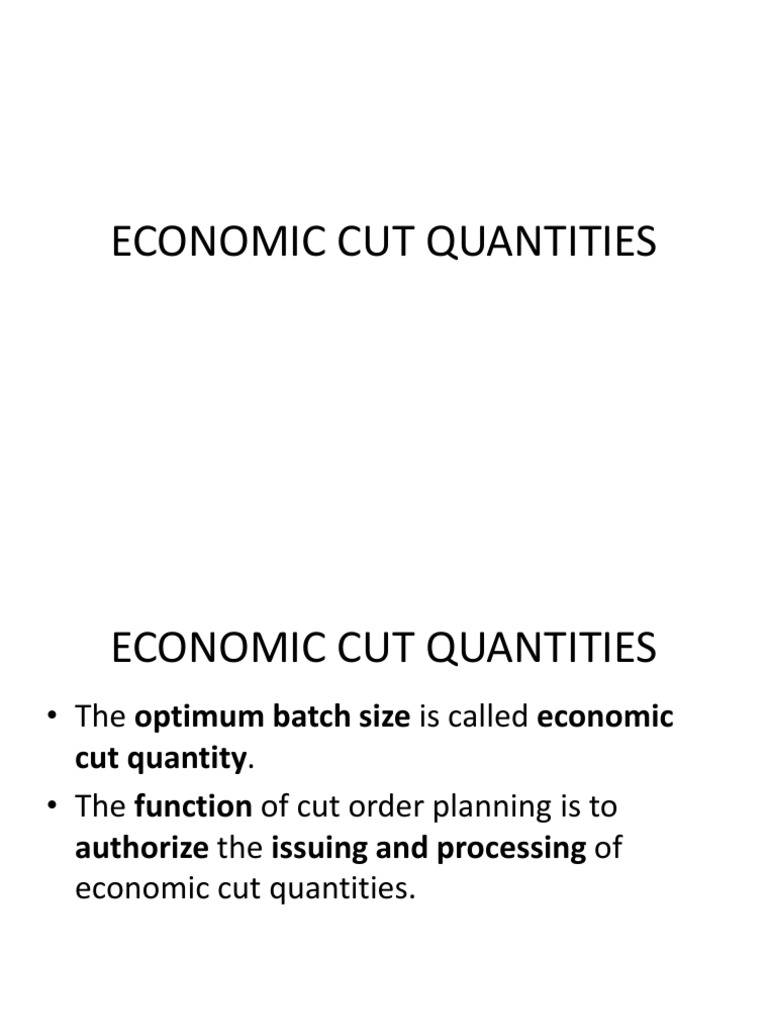 Economic Cut Quantities | PDF | Knife | Textiles
