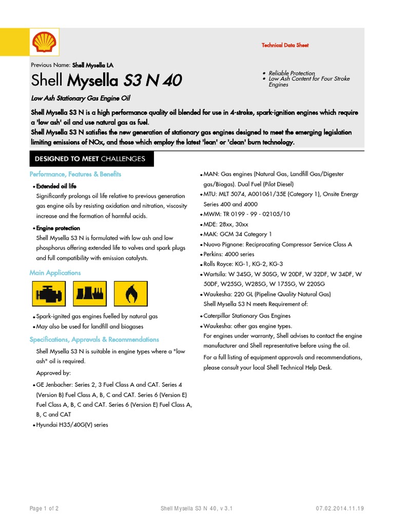 Shell Mysella S3 N 40: Performance, Features & Benefits | PDF | Motor ...
