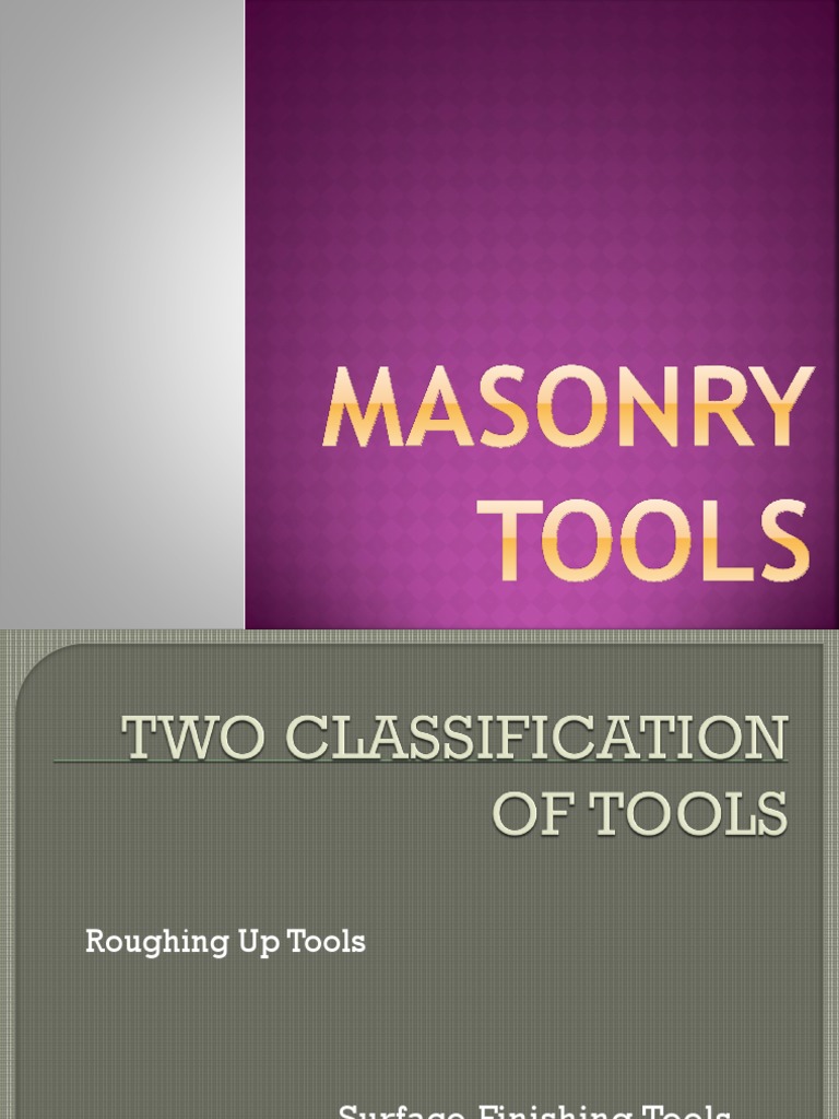Masonry Tools | PDF | Hammer | Axe