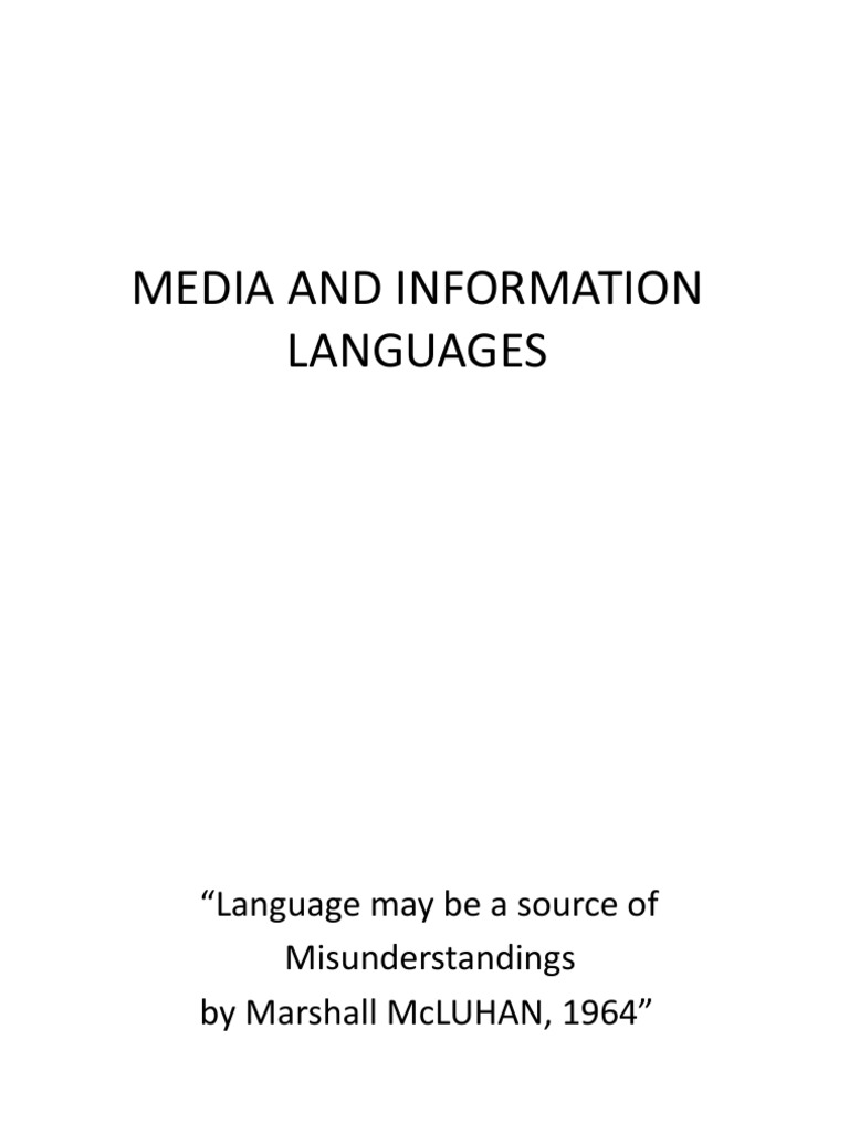 Media and Information Languages | PDF | Social Science | Computers