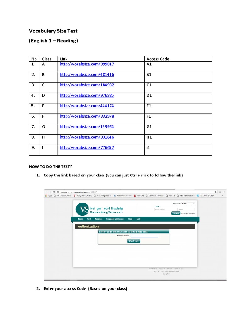 Vocabulary Size Test | PDF | Vocabulary | Word