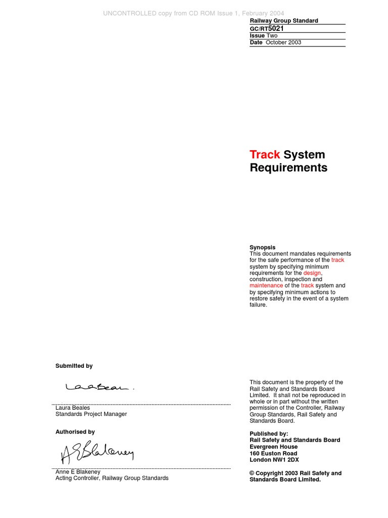 Track: System Requirements | PDF | Track (Rail Transport ...