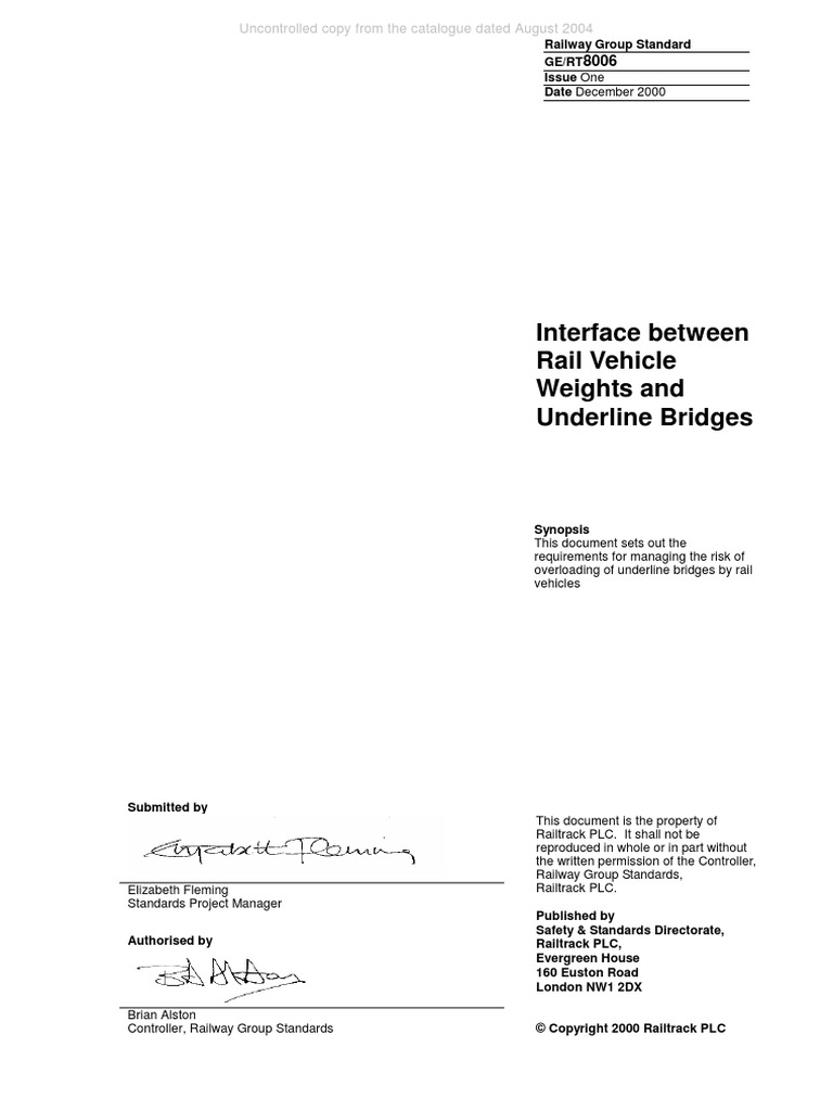Rt8006 Interface Between Rail Vehicle Weights and U PDF | PDF | Rail ...