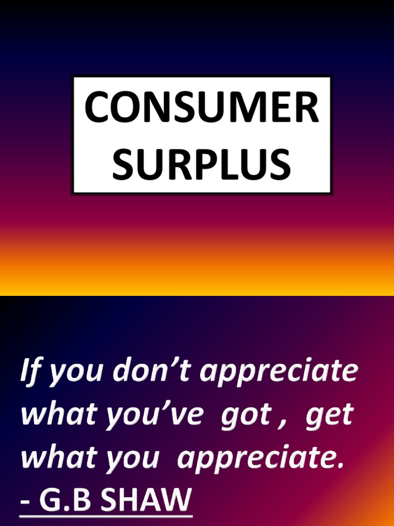Consumer Surplus | PDF | Economic Surplus | Business Economics