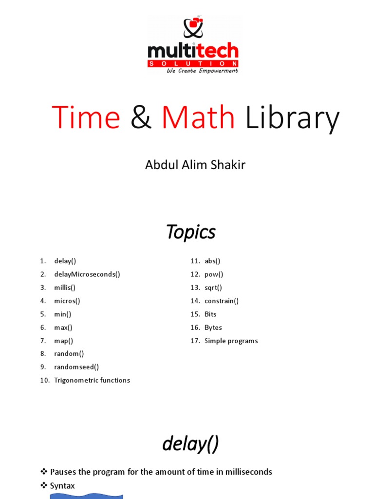 Learn Arduino Lecture 10 Pdf Trigonometric Functions Elementary Mathematics