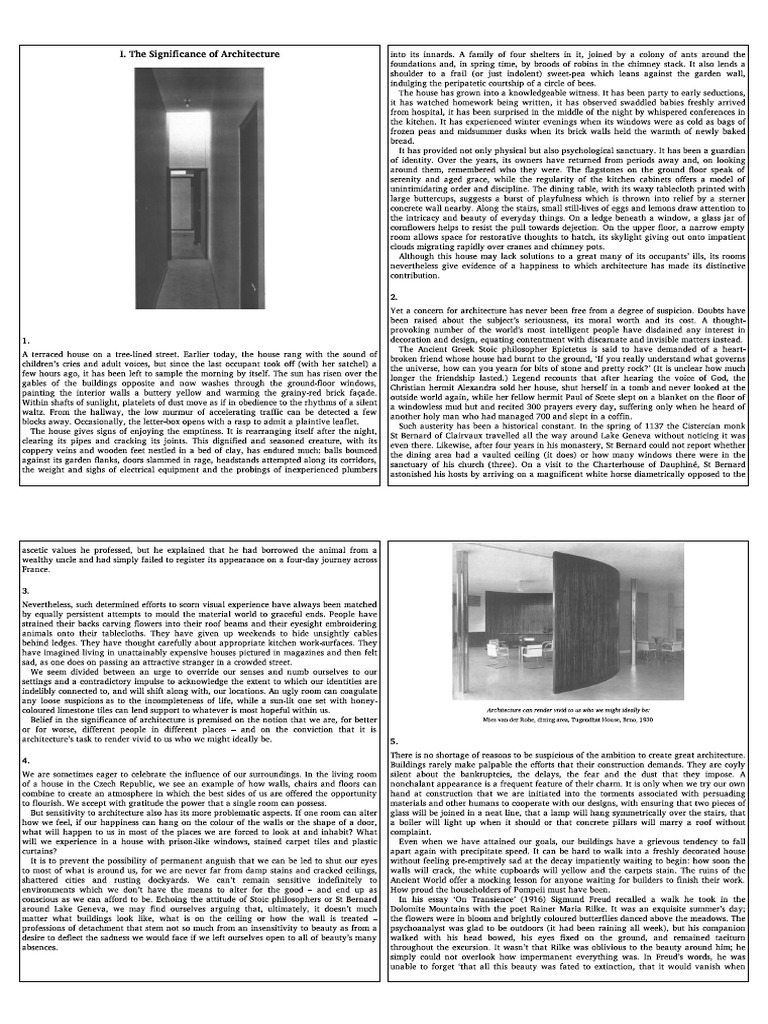 Alain - Architecture of Happiness | PDF