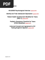 Adolescent HEADSS Assessment Form | PDF