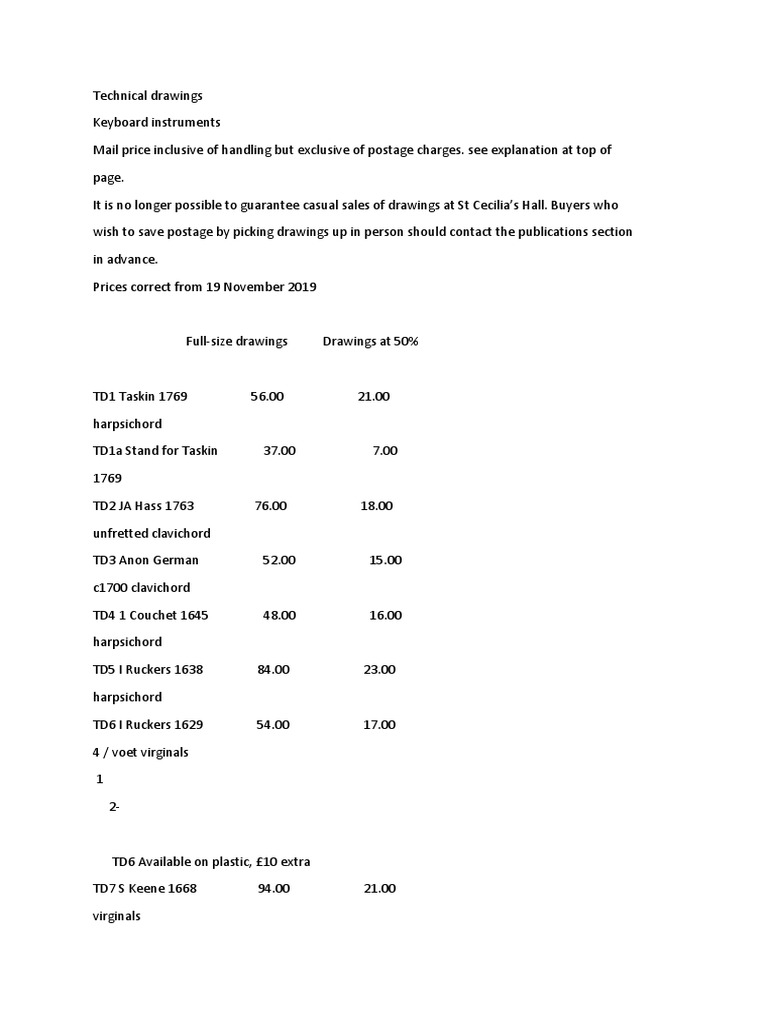 Technical Drawings | PDF | Harpsichord | Compact Disc