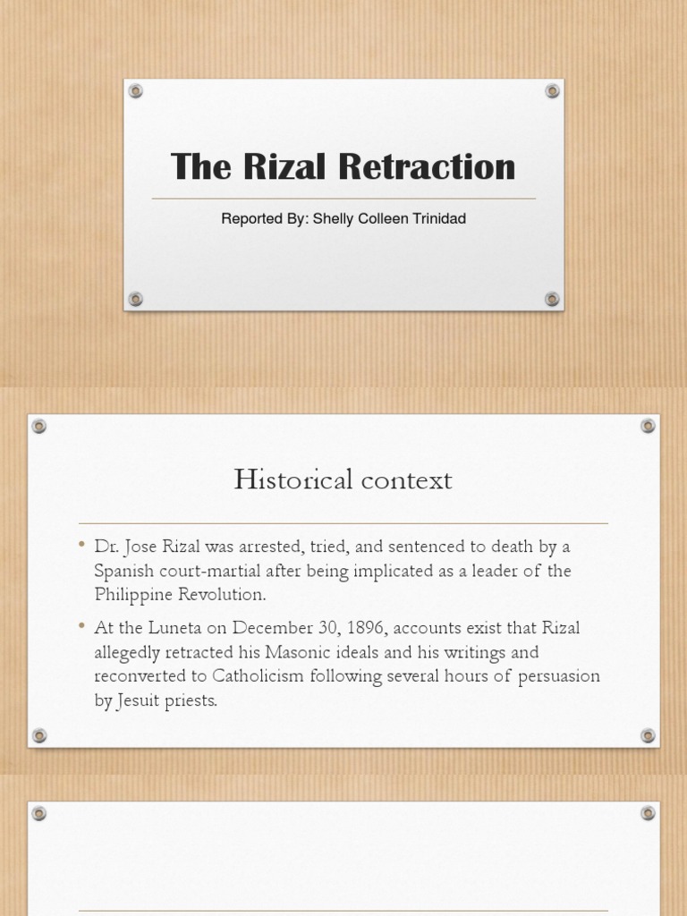 The Rizal Retraction | PDF