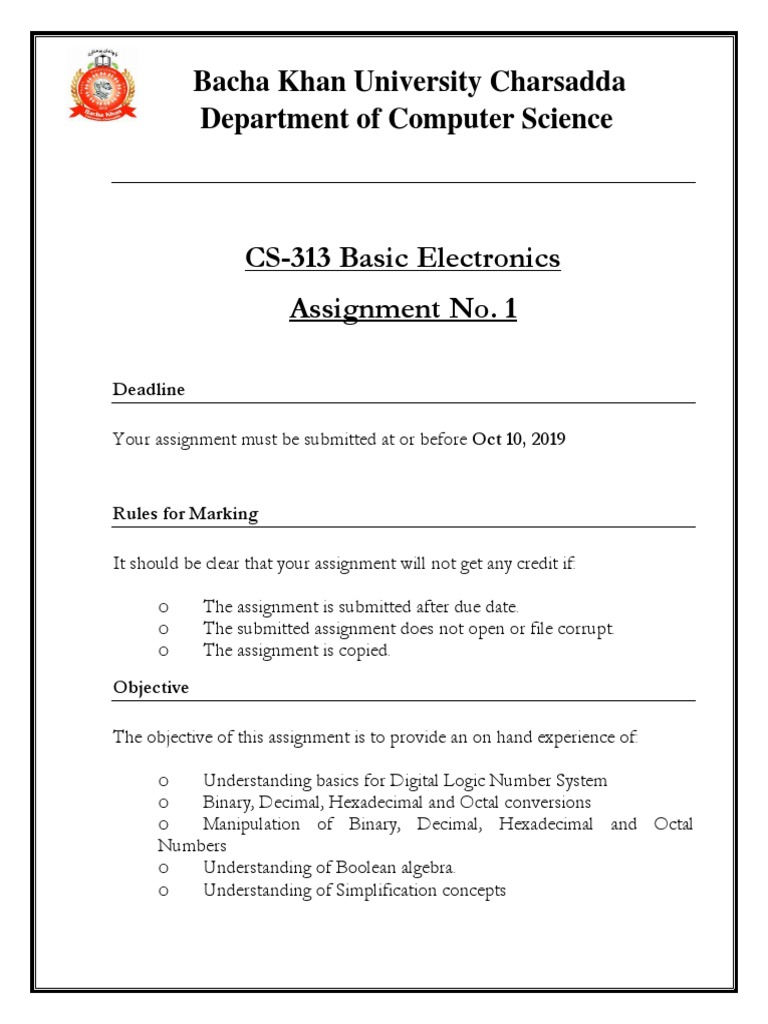 CS-313 Basic Electronics Assignment 1 | PDF | Technology & Engineering