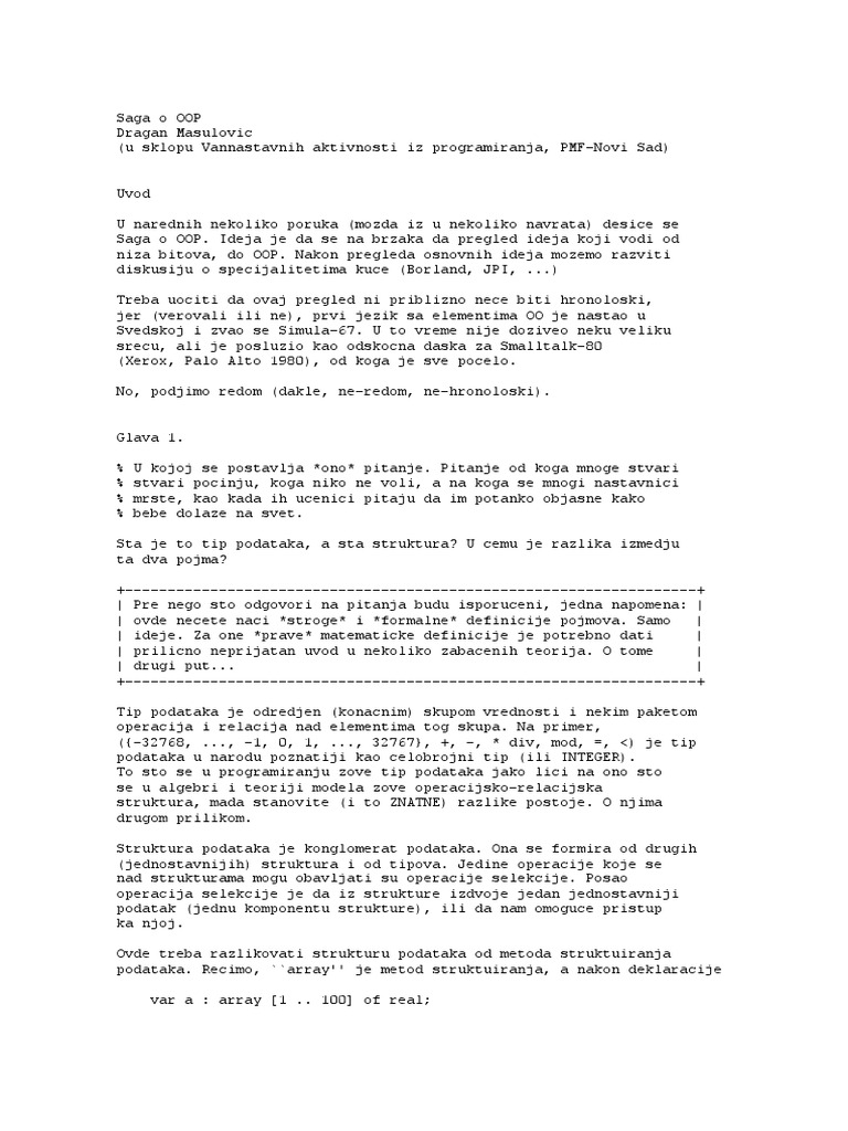 Objektno Orijentisano Programiranje | PDF