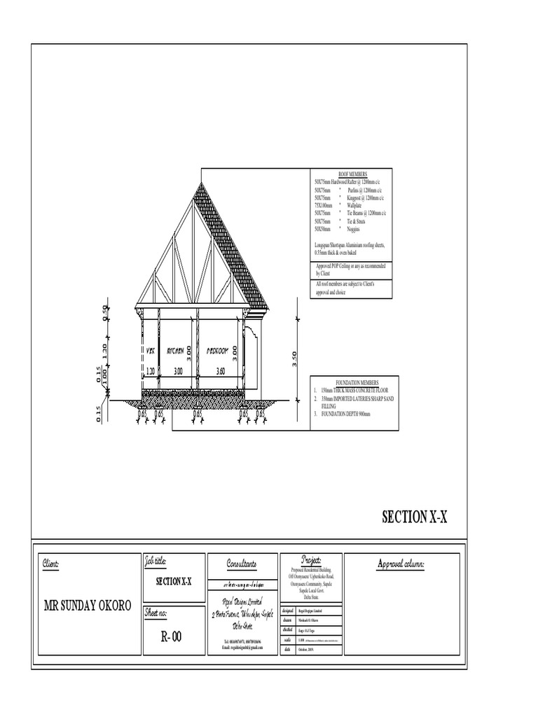 MR Sunday Okoro: Section X-X | PDF | Building Materials | Art Media