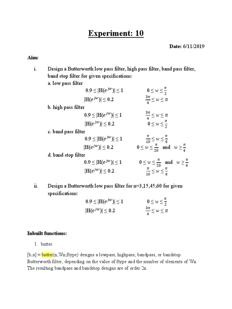 Experiment: 10 | PDF | Algorithms | Electrical Engineering