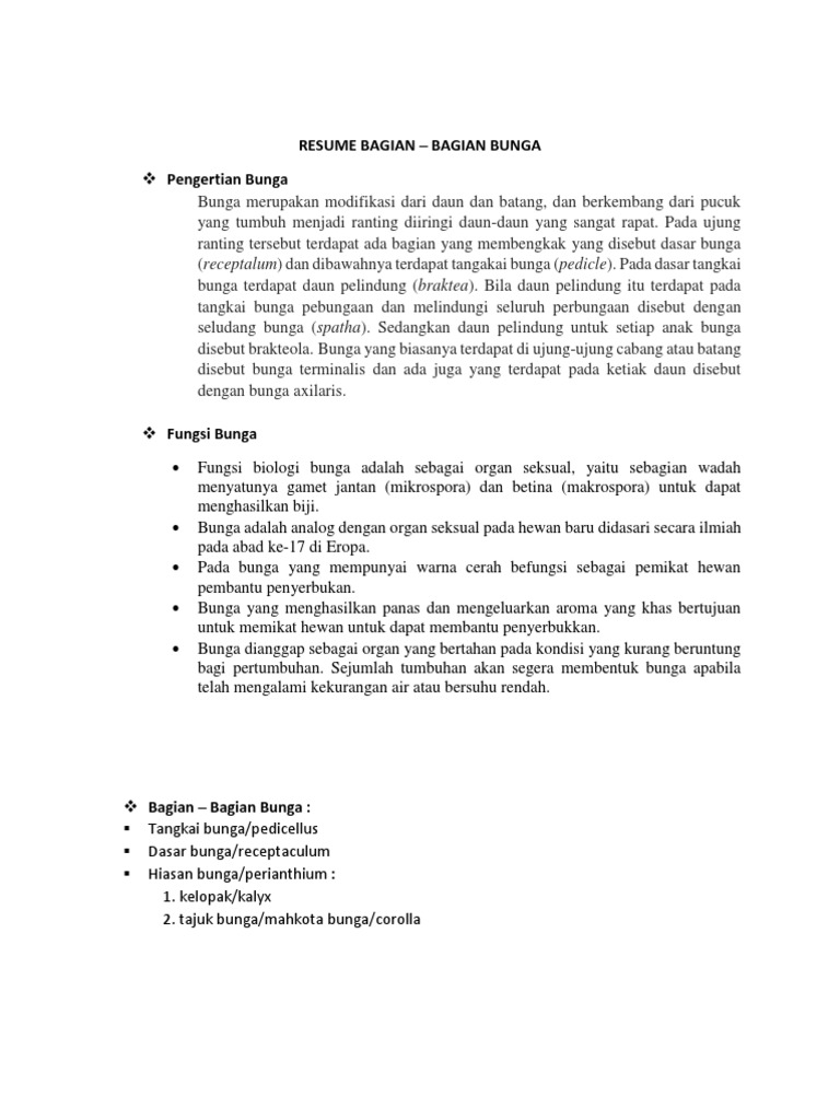 Resume Bunga | PDF