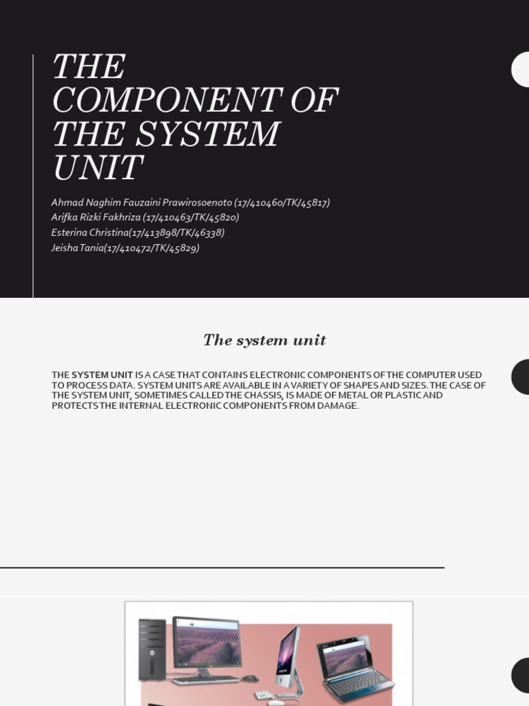The Component of The System Unit | PDF | Random Access Memory | Central ...