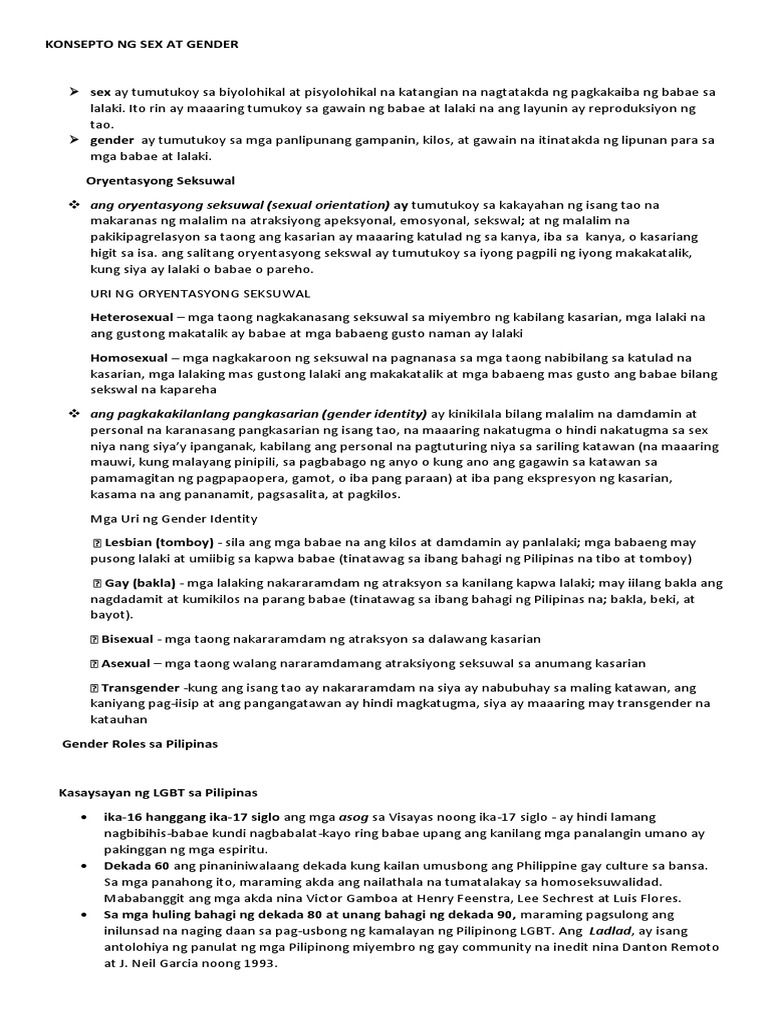Konsepto NG Sex at Gender | PDF