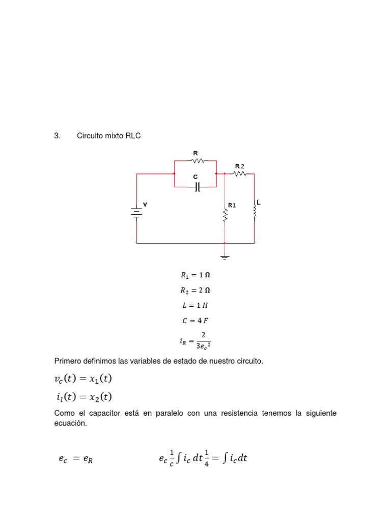 Análisis de un circuito RLC mixto no lineal mediante modelado ...