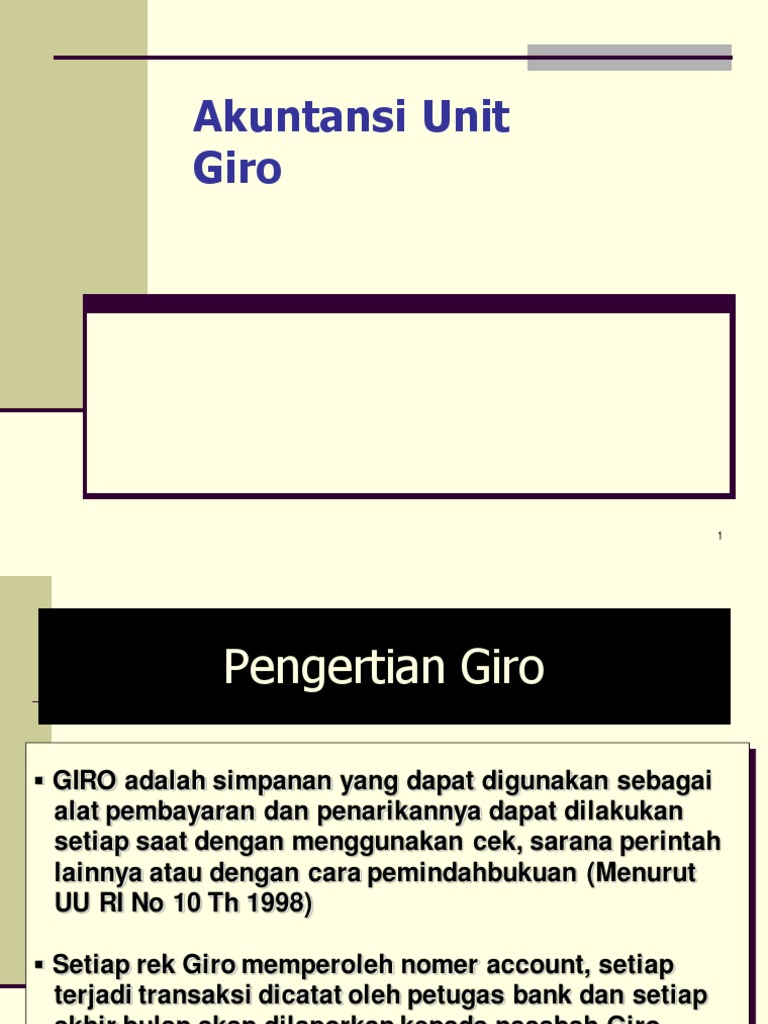Akuntansi dan Transaksi Rekening Giro | PDF | Bisnis | Pengelolaan ...