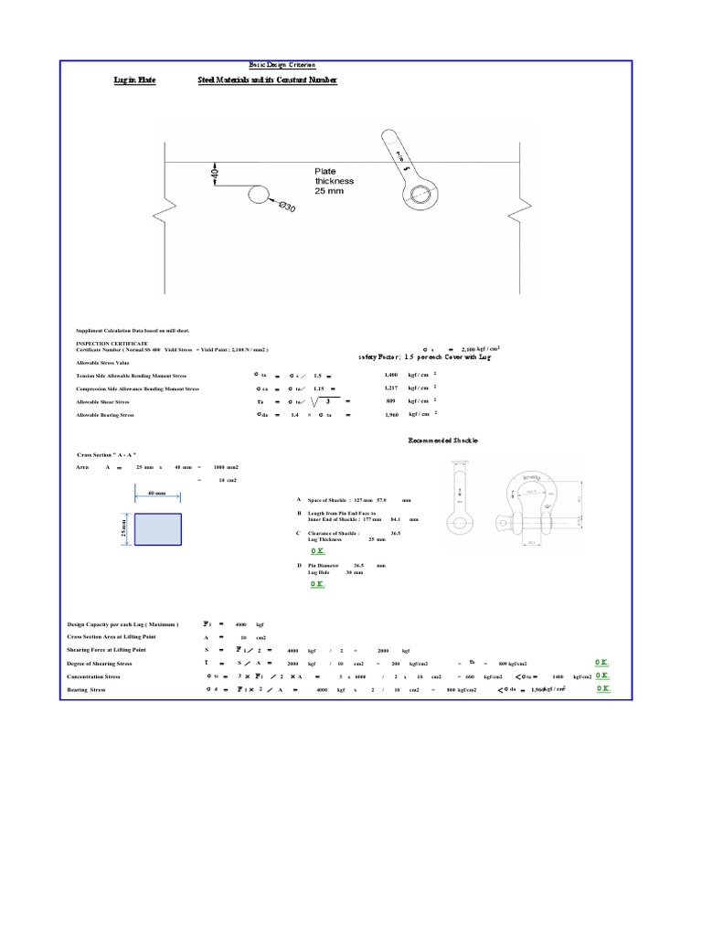 Lug For Plate Rev.2 | PDF | Stress (Mechanics) | Bending