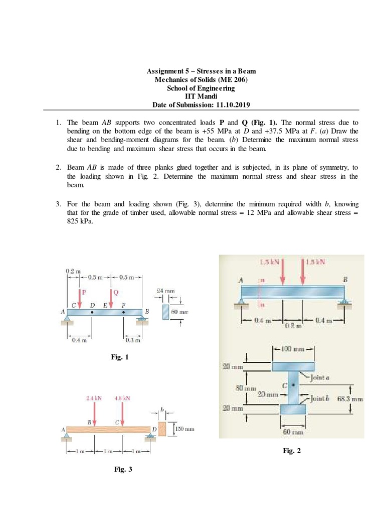 Beam Stress Analysis Assignment | PDF