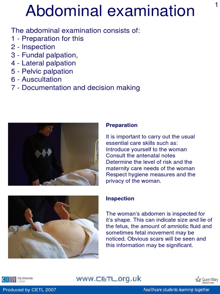 Abdominal Examination Print PDF | PDF | Fetus | Uterus