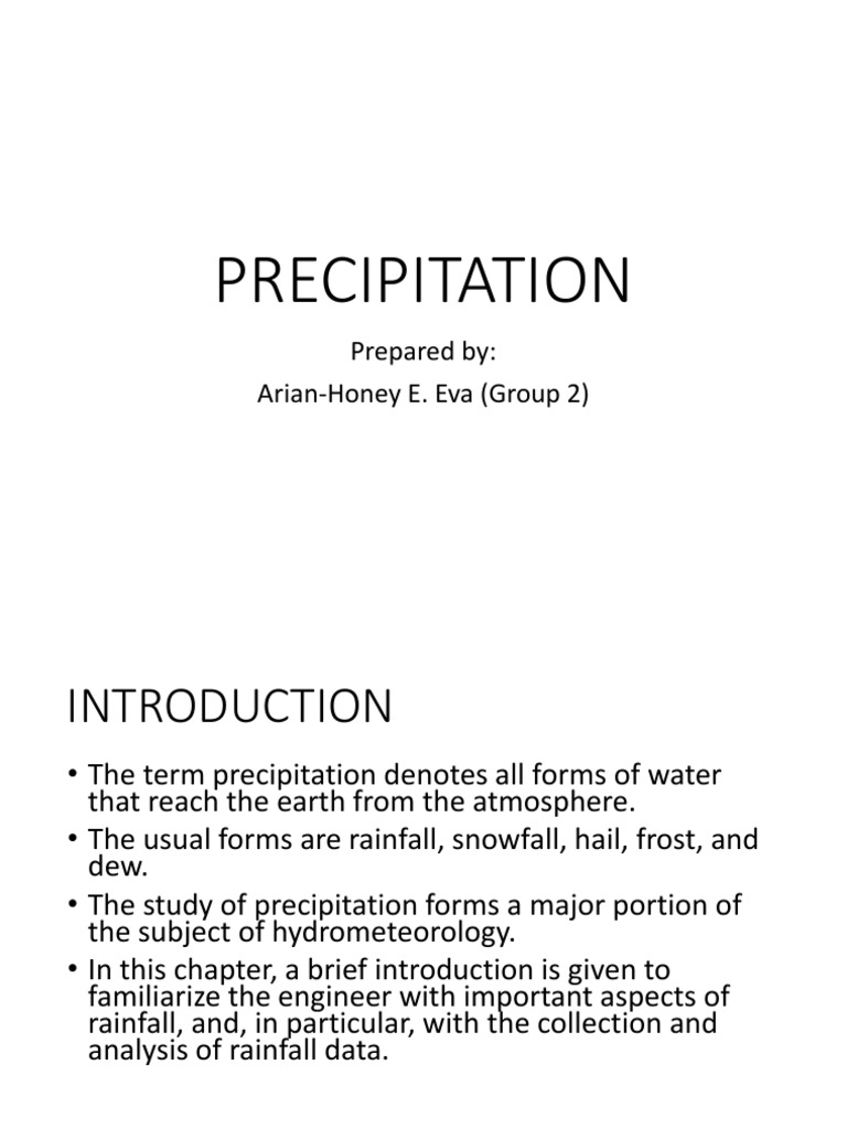 Precipitation: Prepared By: Arian-Honey E. Eva (Group 2) | PDF ...