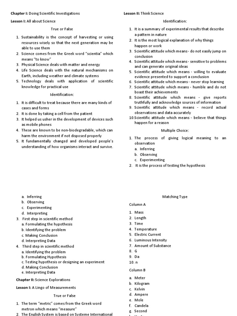 First Quarter - Science | PDF | International System Of Units | Science