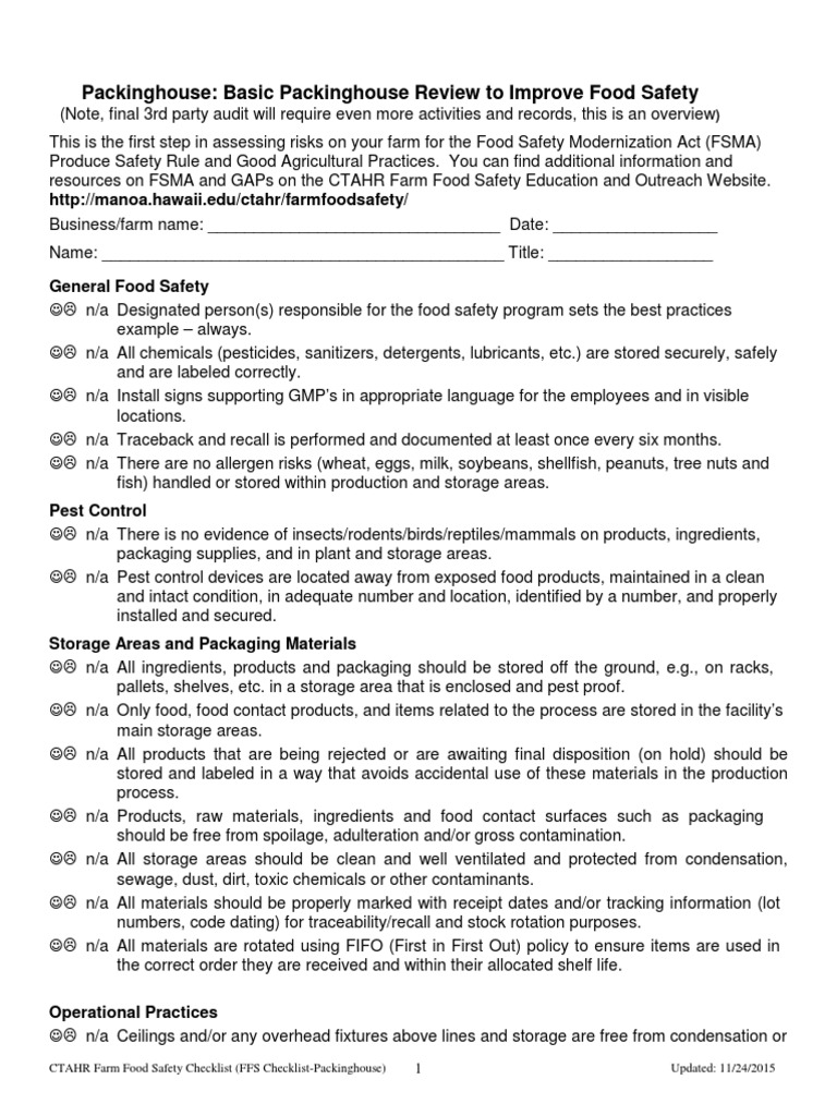 Basic Packhouse Review | PDF | Food Safety | Pest Control
