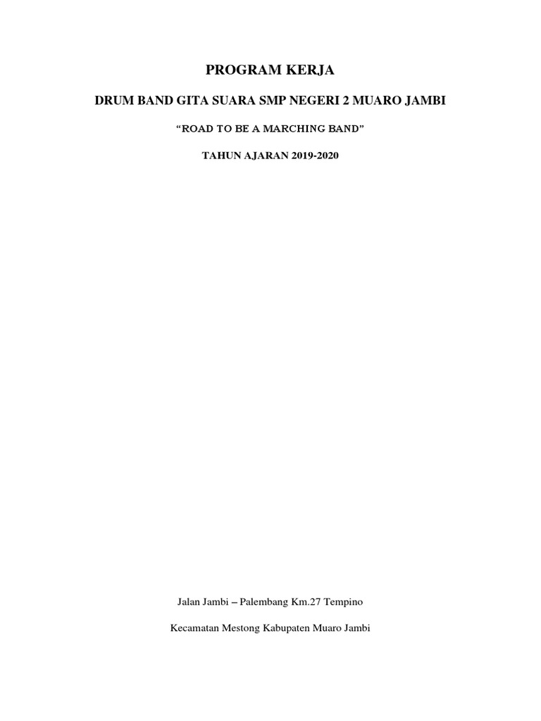 Program Kerja Drumband | PDF