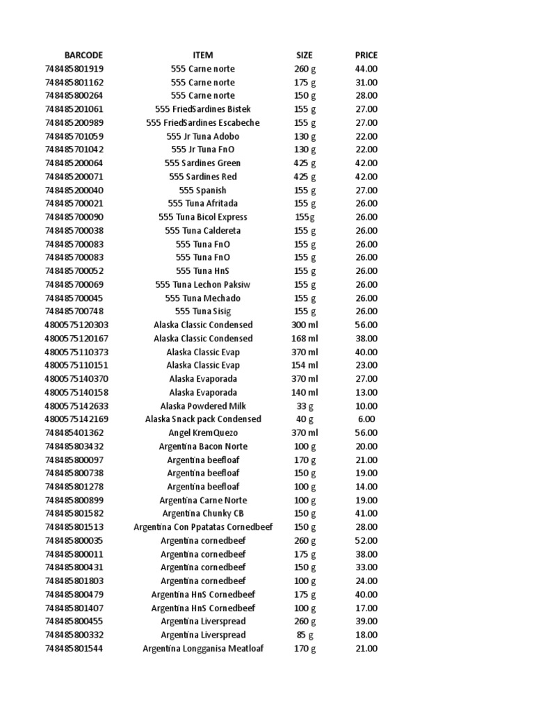 Barcode | Spaghetti | Pasta