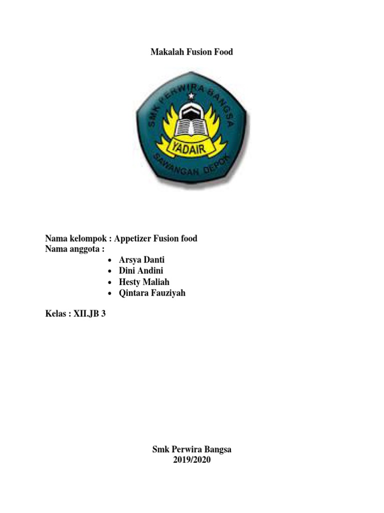 Konsep dan Contoh Fusion Food | PDF | Memasak, Makanan, & Anggur