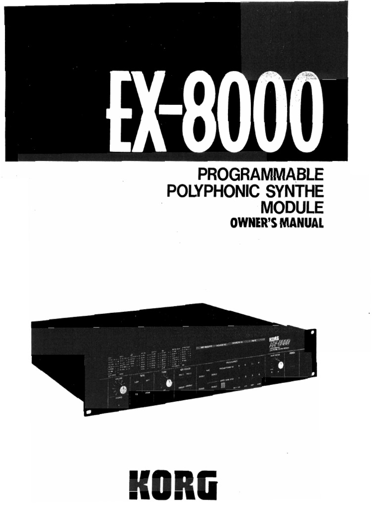 Korg Ex8000 Manual | PDF | Synthesizer | Pitch (Music)