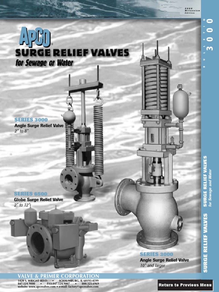 SERIES 3000: Angle Surge Relief Valve | PDF | Valve | Hydraulics