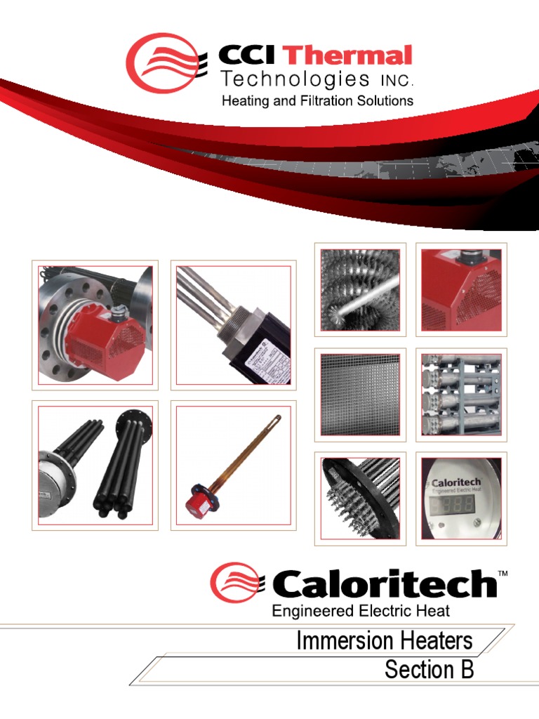 Caloritech Immersion Heaters | PDF | Thermostat | Electric Heating