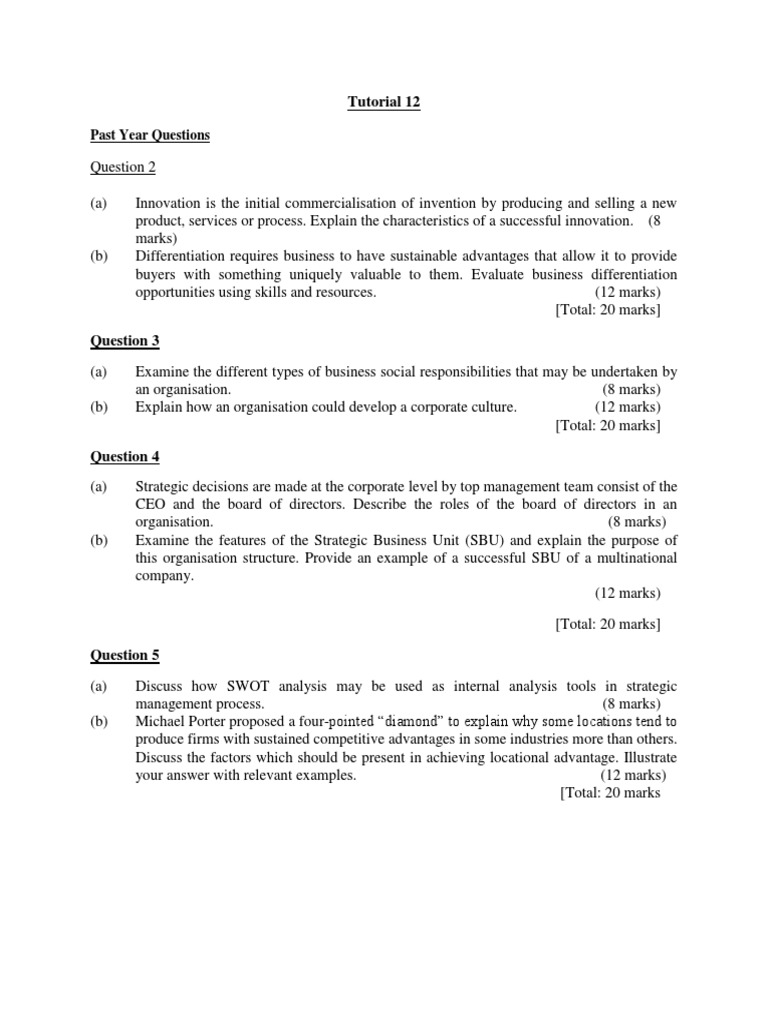 Answer For Tutorial 43 | PDF | Business | Finance & Money Management