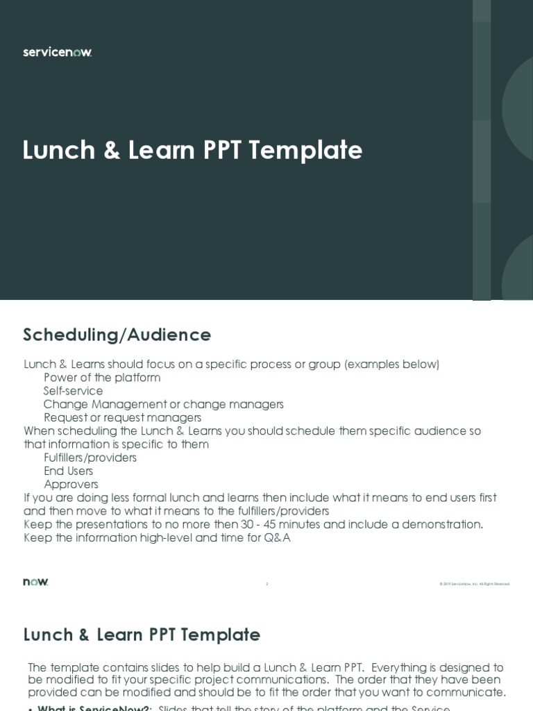 Lunch and Learn PPT Template | PDF | Cloud Computing | Digital Technology