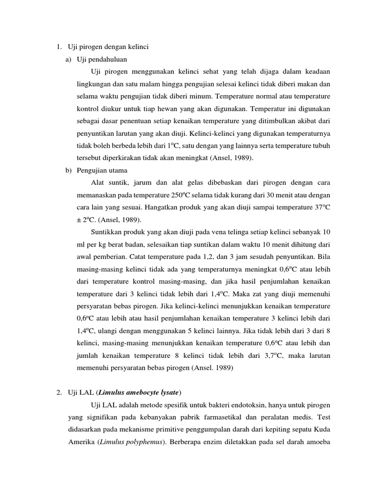 Uji Pirogen Dengan Kelinci | PDF
