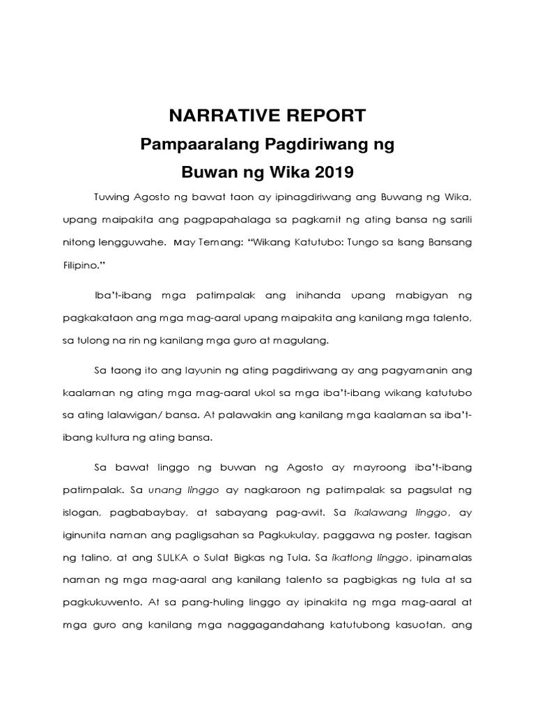 Narrative Filipino 2019 | PDF